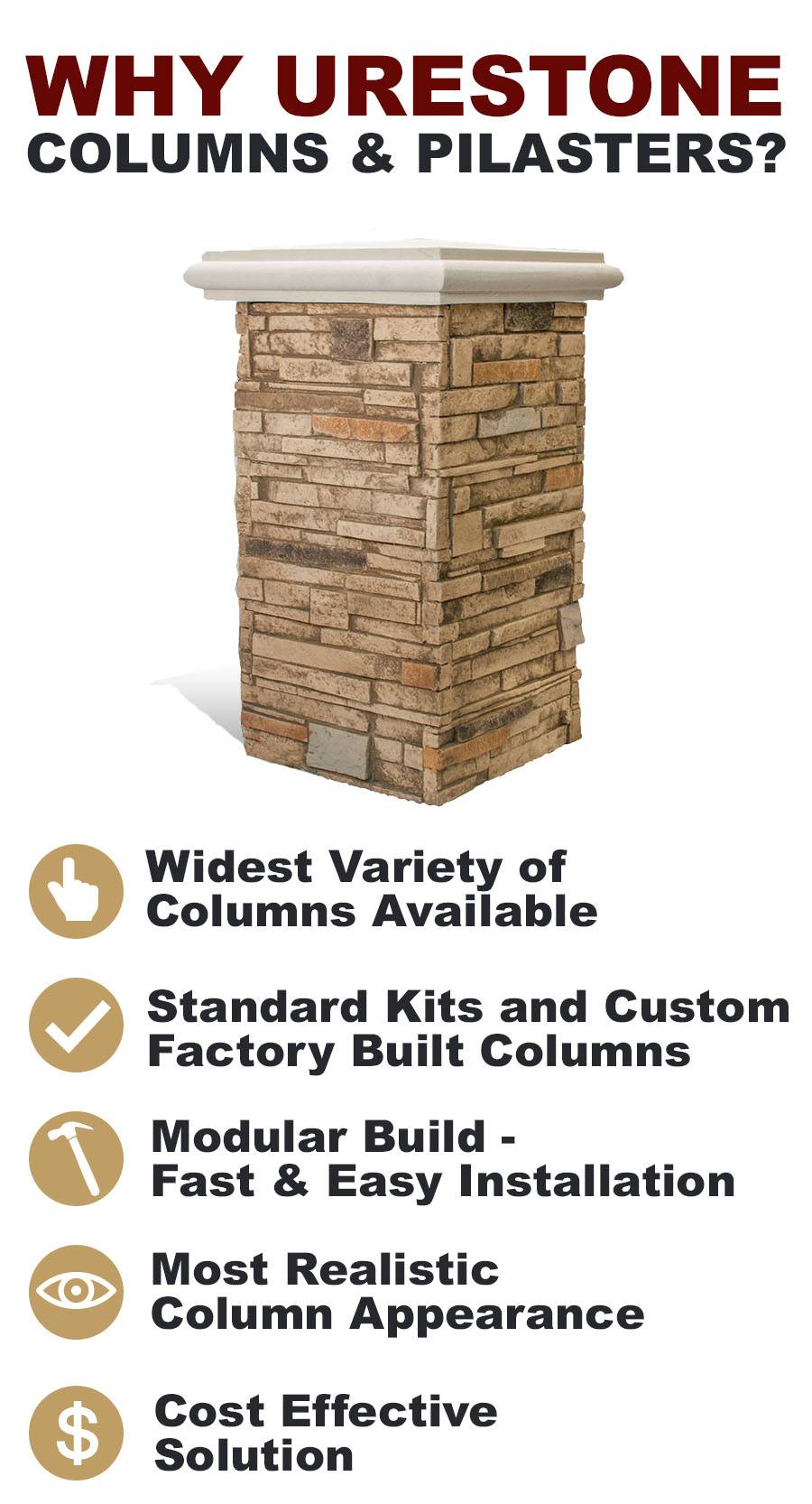 Faux Stone Column Wraps